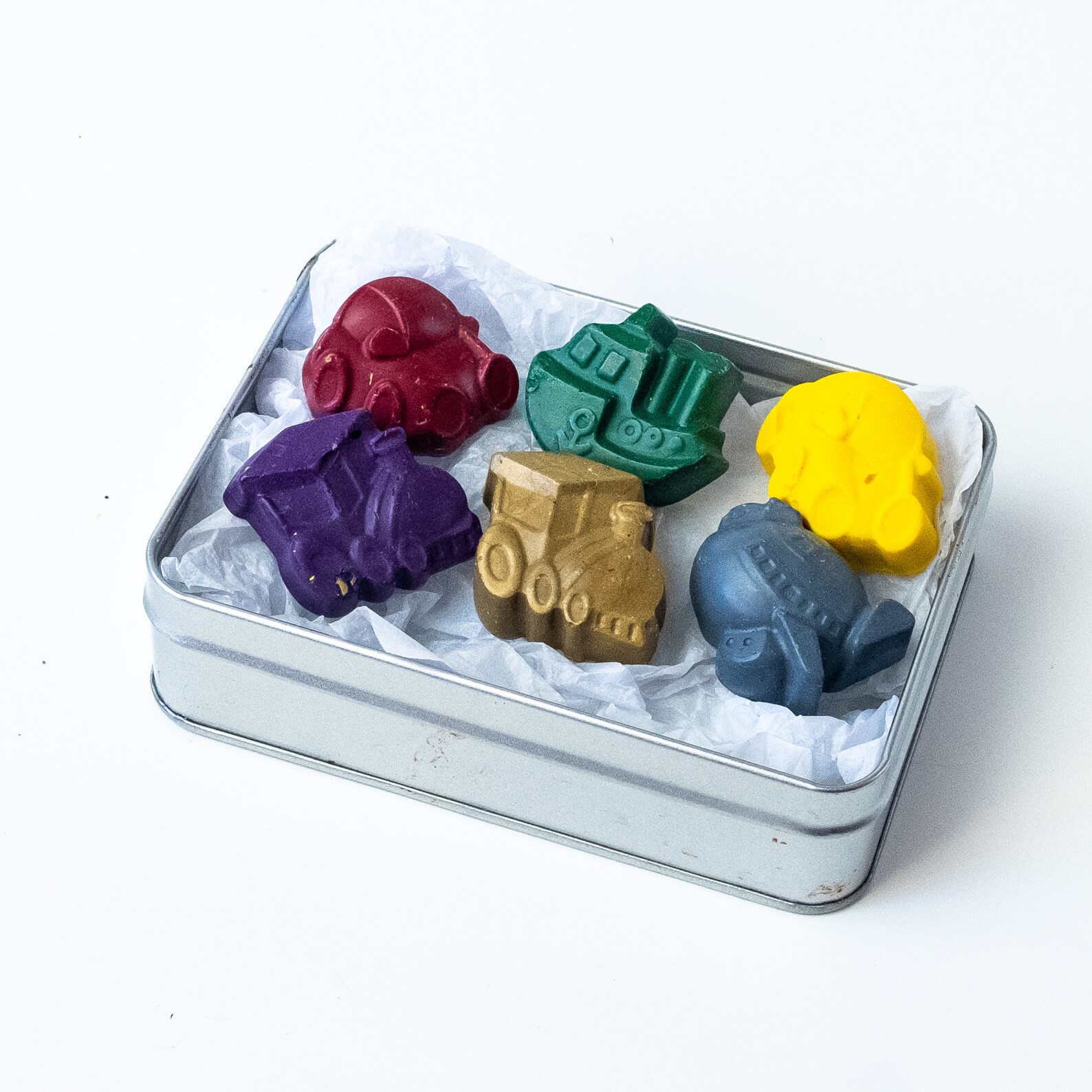 Transport Crayons in a Tin. Car Crayons Train Crayons Boat - Etsy
