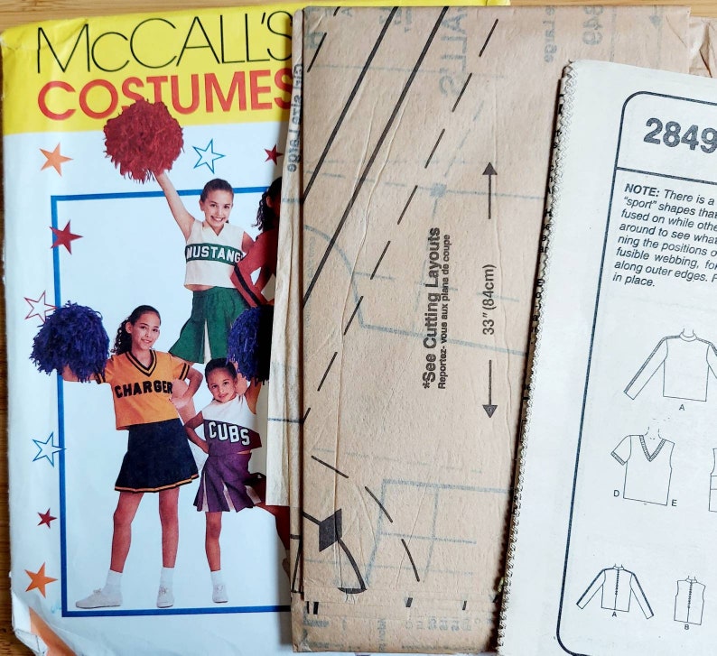 Mccall's 2849 Cheerleader Costume Fancy Dress - Etsy