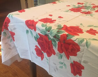 Roses tablecloth | Etsy