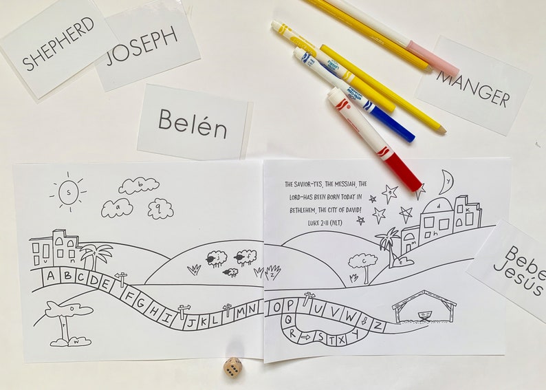 Christmas Learning Game Pack for Kids English/spanish - Etsy