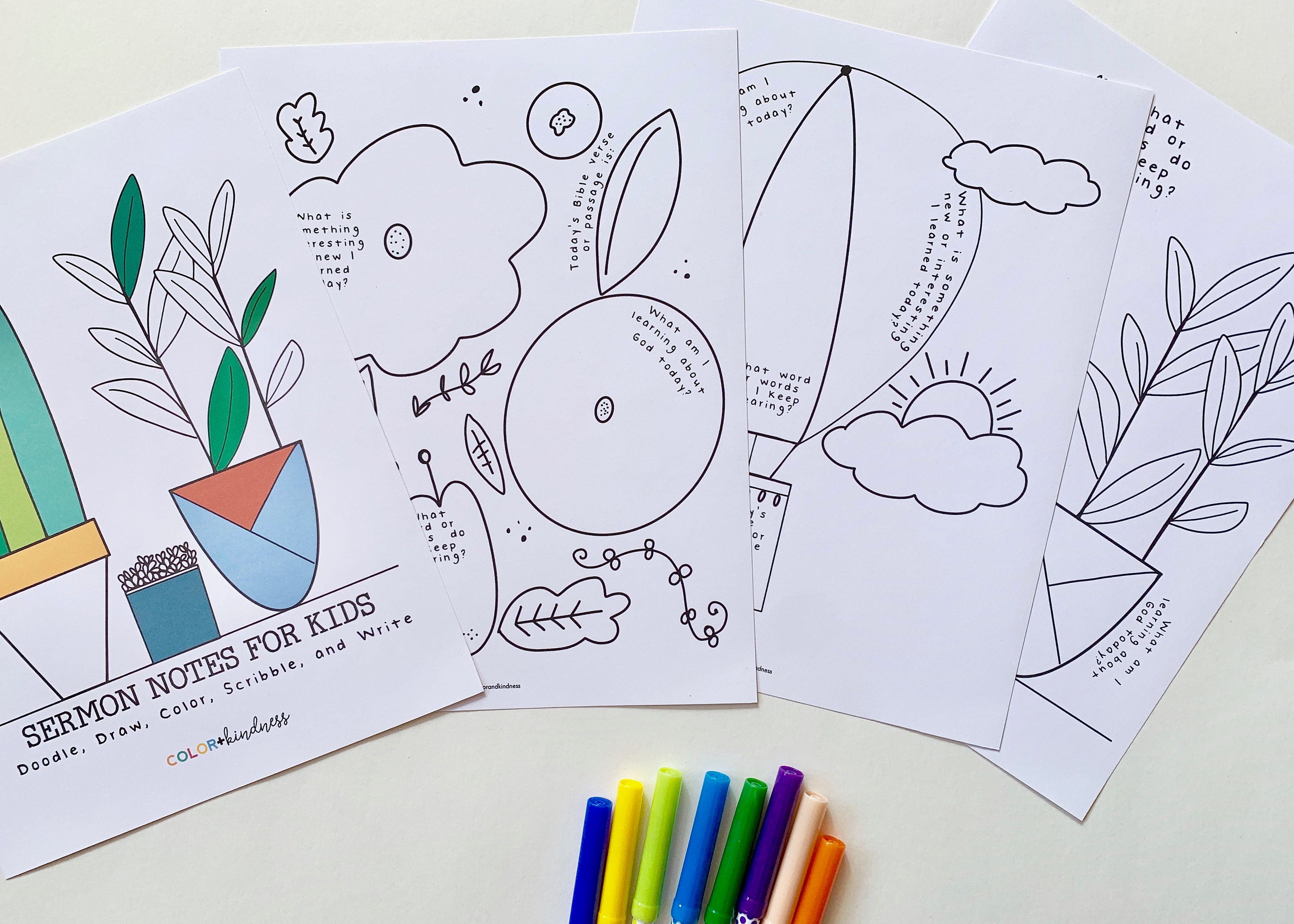 Coloring Sermon Notes for Kids — Color + Kindness