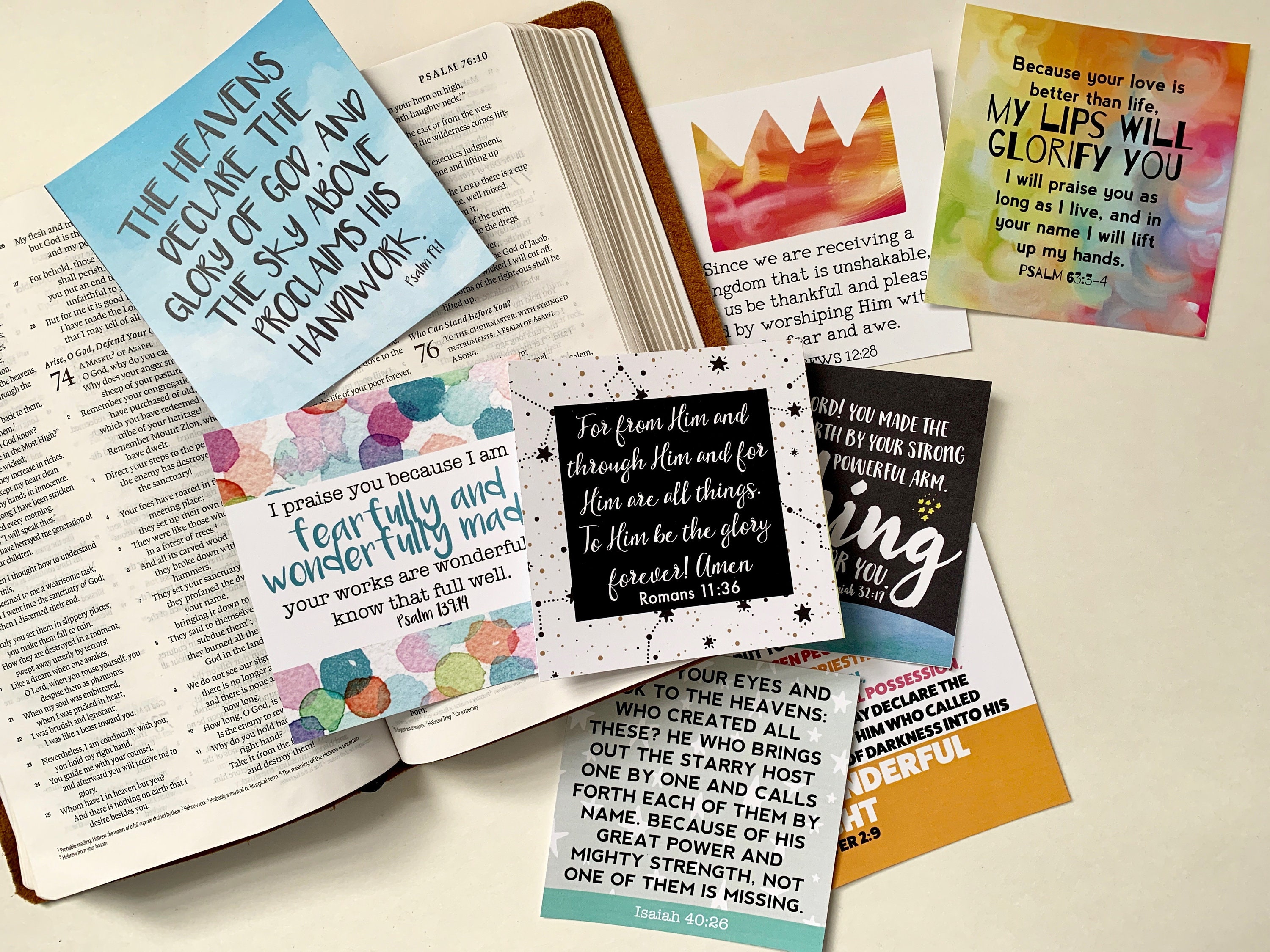 Scripture cards verse card bible verse memory cards — Color + Kindness