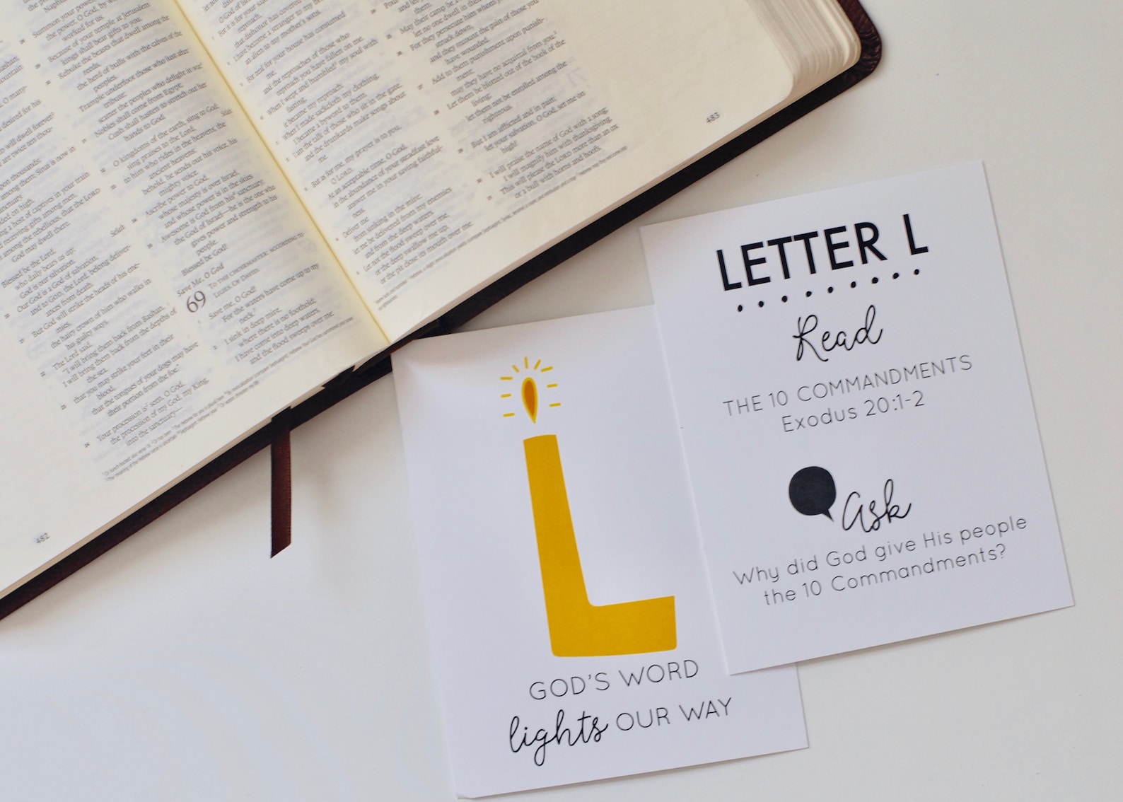 Bible Alphabet Cards Morning Basket Bible Cards Alphabet - Etsy