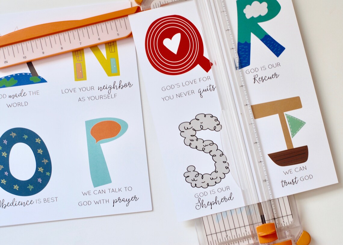 Bible Alphabet Cards Morning Basket Bible Cards Alphabet - Etsy