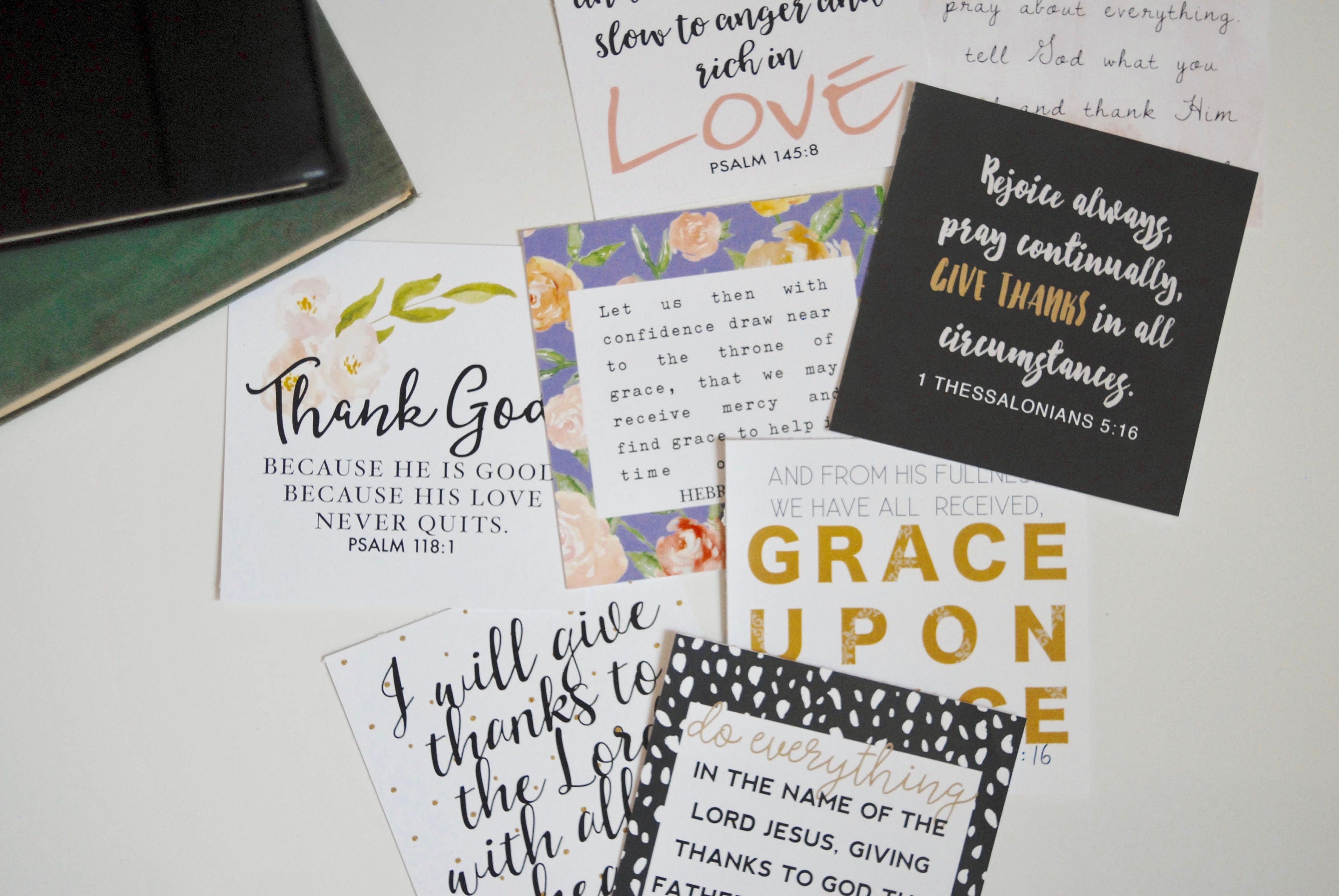 Pretty Scripture Cards Set of 8 Verses for Grace and | Etsy
