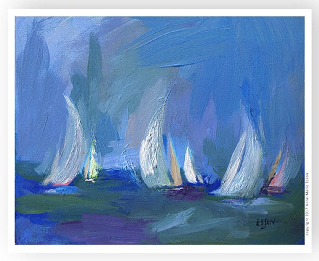 Blue Sails Print - Etsy