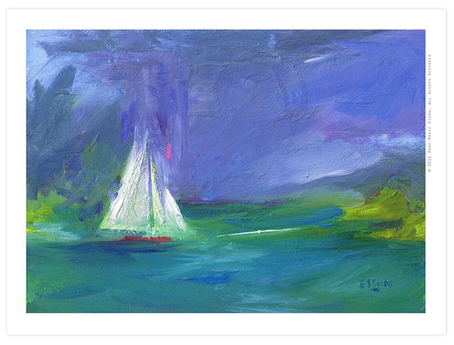Purple Sky Sailboat Print - Etsy
