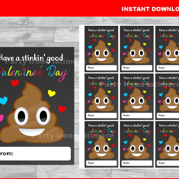 Valentines Card Poop - Etsy