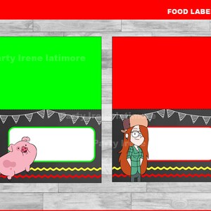 Gravity Falls Food Labels Instant Download, Gravity Falls Chalkboard ...