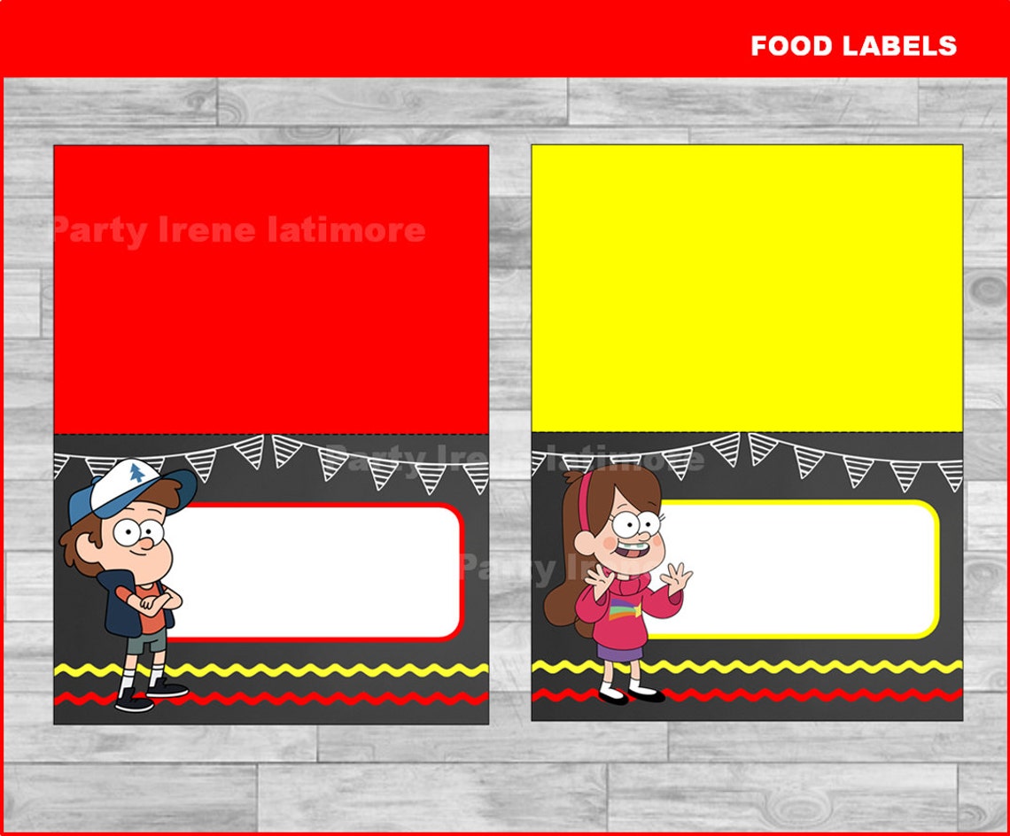 Gravity Falls Food Labels Instant Download Gravity Falls - Etsy