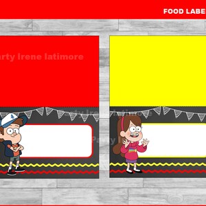 Gravity Falls Food Labels Instant Download, Gravity Falls Chalkboard ...