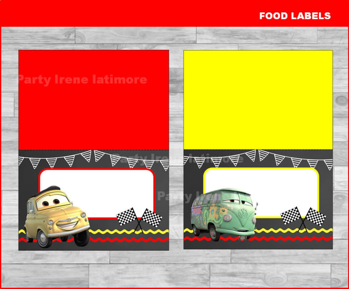 Cars Food Labels Instant Download Cars Chalkboard Food Tent - Etsy