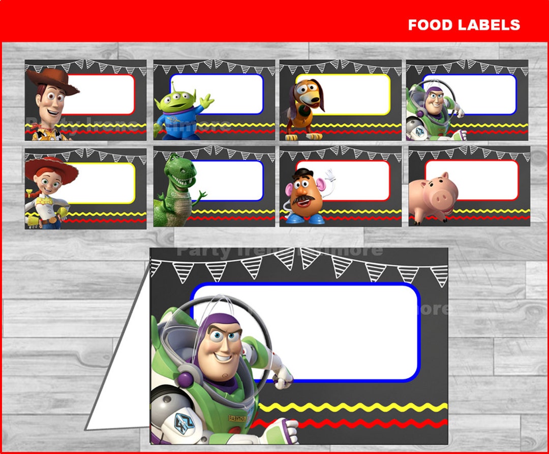 Toy Story Food Labels Instant Download, Toy Story Chalkboard Food Tent ...