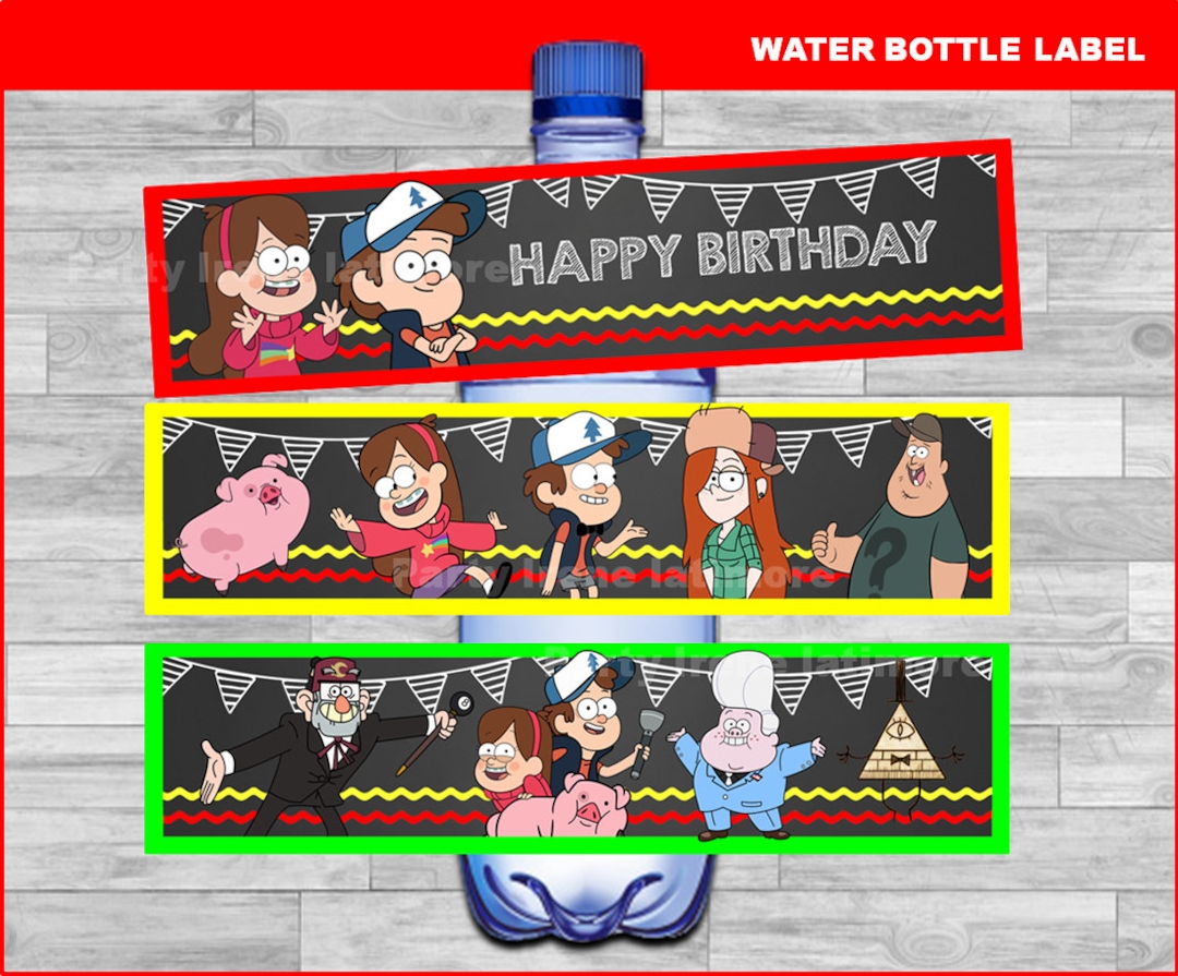 Gravity Falls Water Bottle Labels Instant Download, Gravity Falls ...