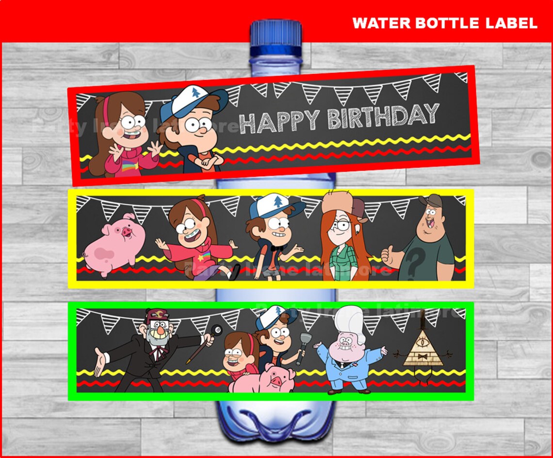 Gravity Falls Water Bottle Labels Instant Download Gravity - Etsy New ...