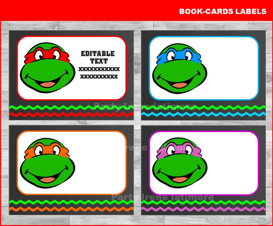 Ninja Turtles School label name label name tag sticker | Etsy