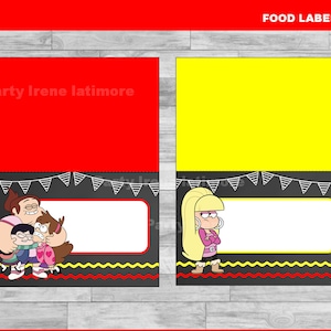 Gravity Falls Food Labels Instant Download, Gravity Falls Chalkboard ...
