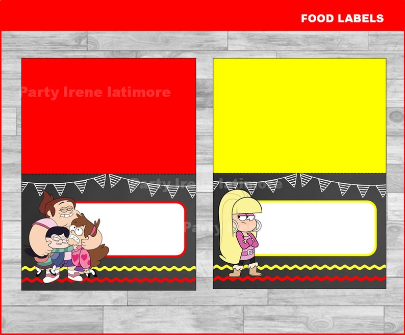 Gravity Falls Food Labels Instant Download Gravity Falls - Etsy