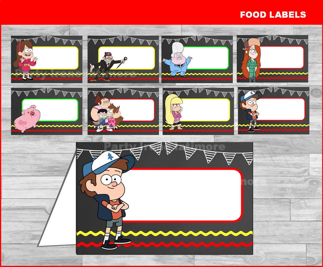 Gravity Falls Food Labels Instant Download, Gravity Falls Chalkboard ...