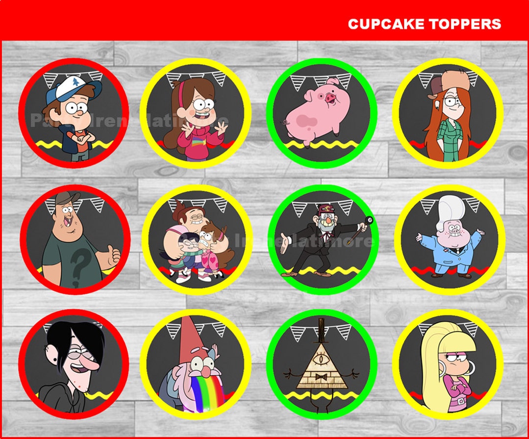 Gravity Falls Cupcakes Toppers Instant Download, Gravity Falls ...