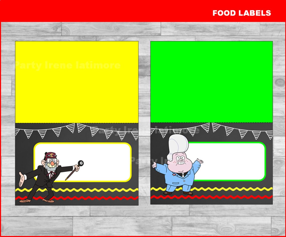 Gravity Falls Food Labels Instant Download Gravity Falls - Etsy