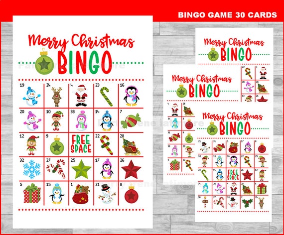 Printable 30 Christmas Bingo Cards Printable Christmas Bingo - Etsy ...