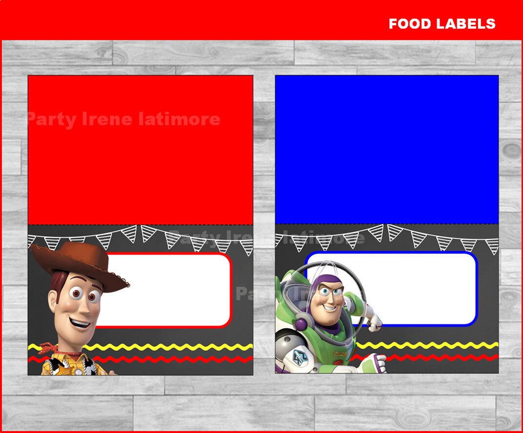 Toy Story Food Labels Instant Download, Toy Story Chalkboard Food Tent ...