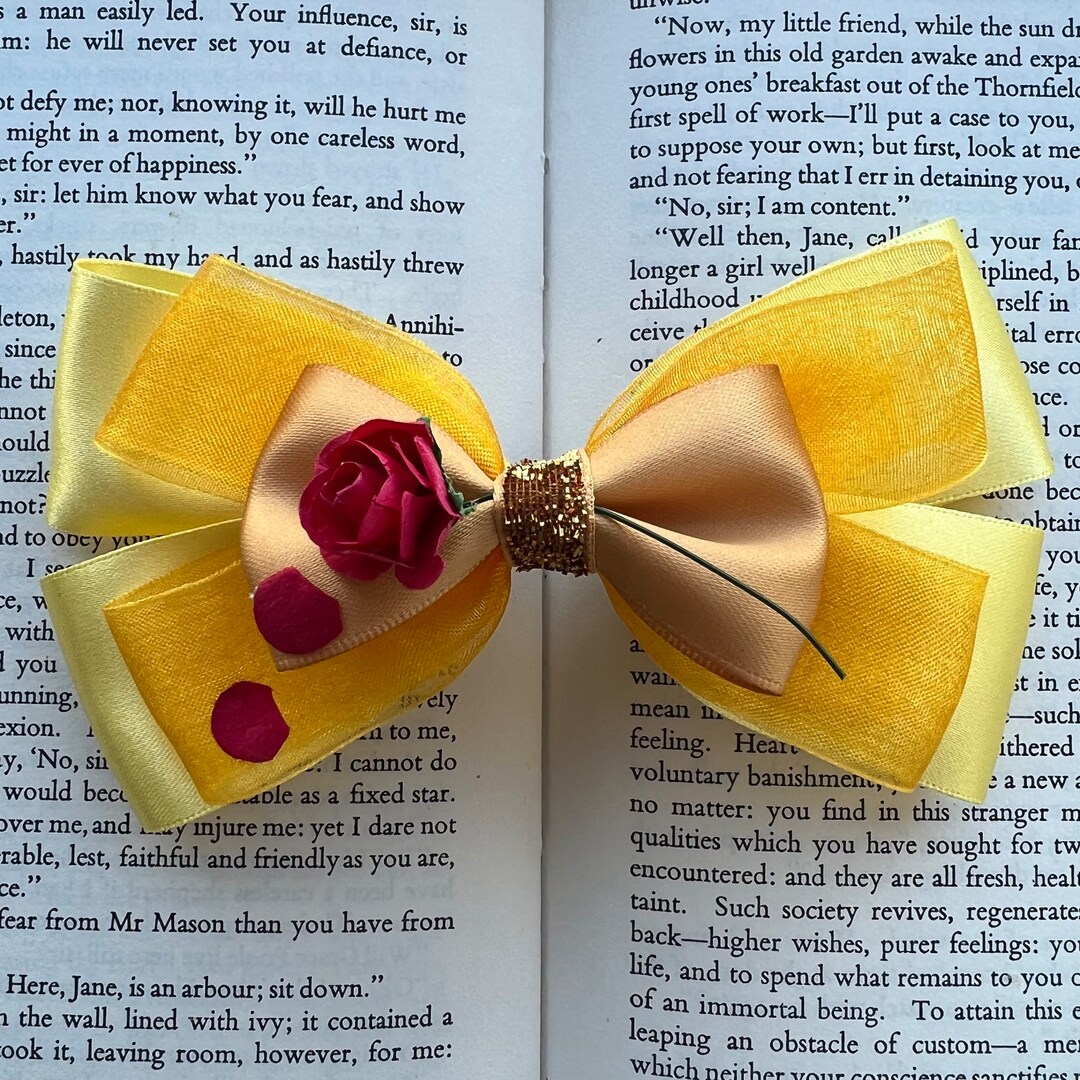 Belle Hair Bow- Disney Hair Bow- Beauty and the Beast- Hair Bow- Belle ...