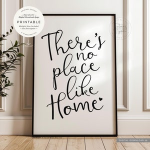 There's No Place Like Home, PRINTABLE Wall Art, Home Quotes ...