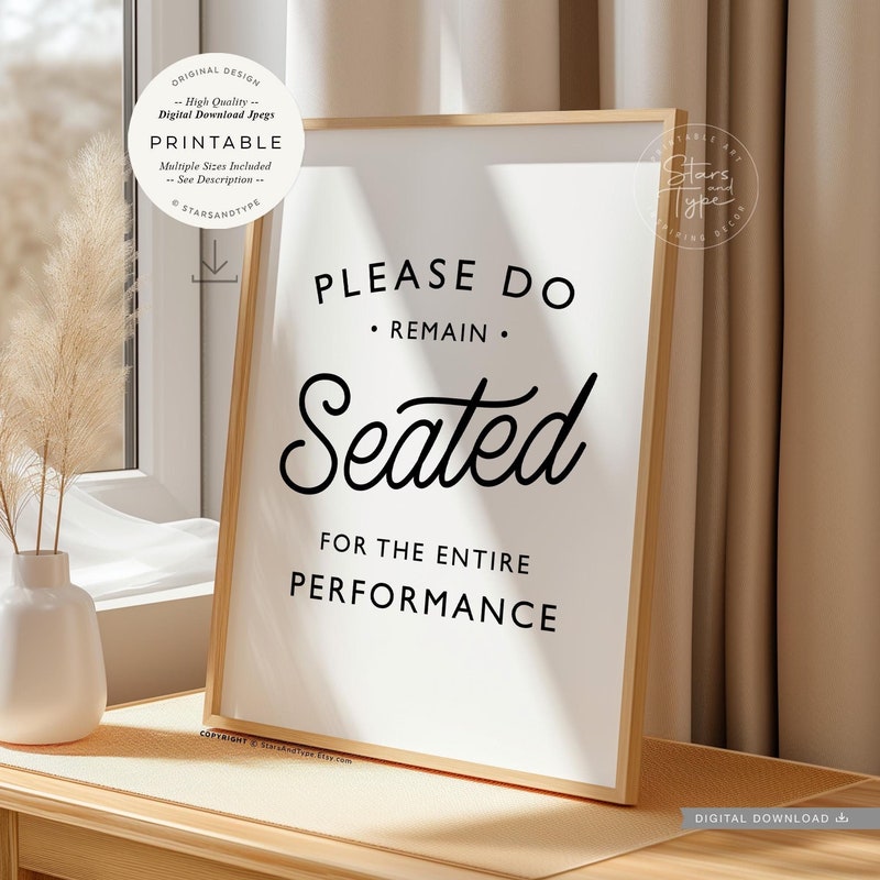 Please Remain Seated - Etsy