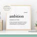Ambition Definition PRINTABLE Art Dictionary Meaning - Etsy UK