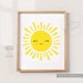 Sun Shining, Happy Smiling Yellow Sunshine, PRINTABLE Wall Art, Sun ...