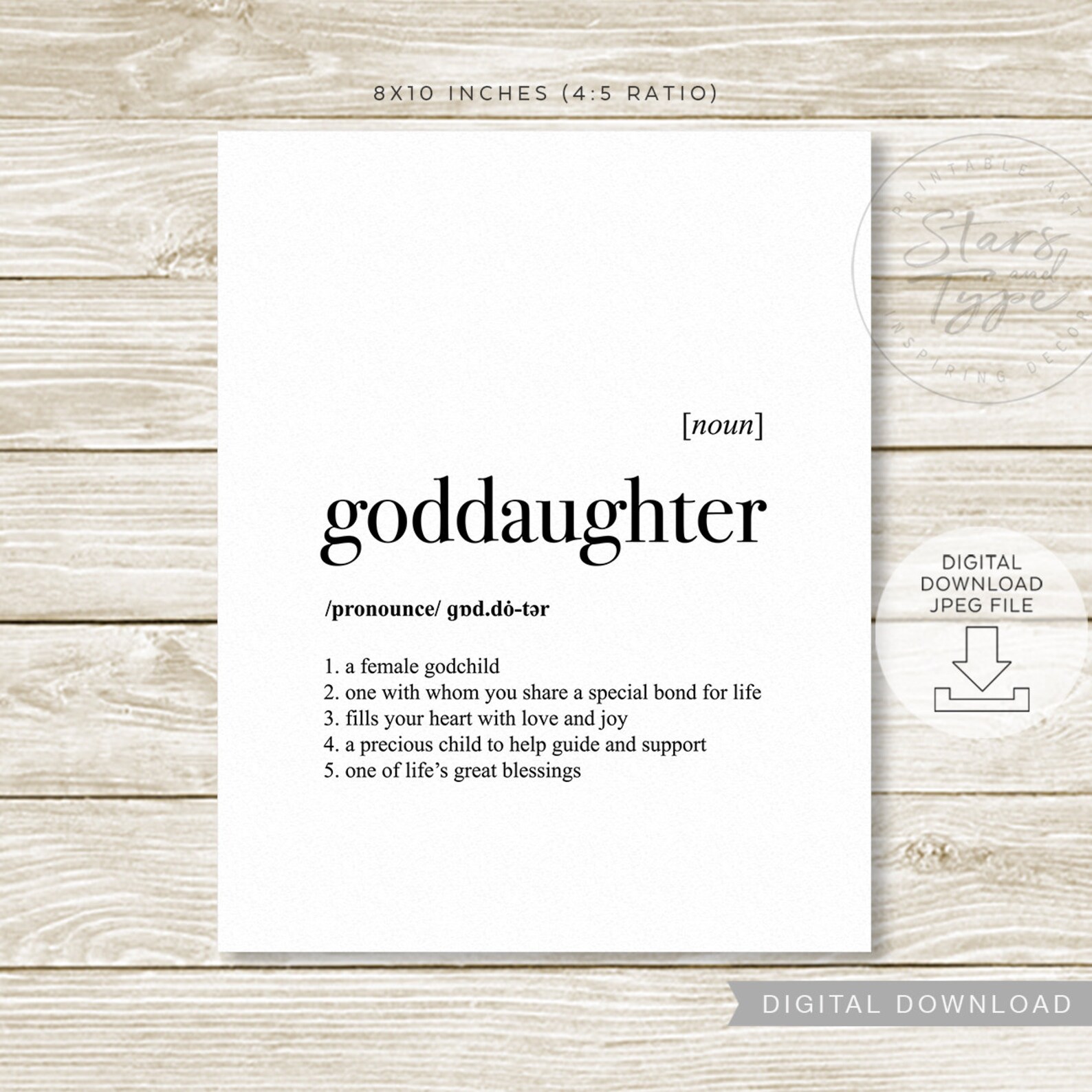 Goddaughter Definition PRINTABLE Art Dictionary Meaning - Etsy