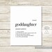 Goddaughter Definition, PRINTABLE Art, Dictionary Meaning, Godchild ...