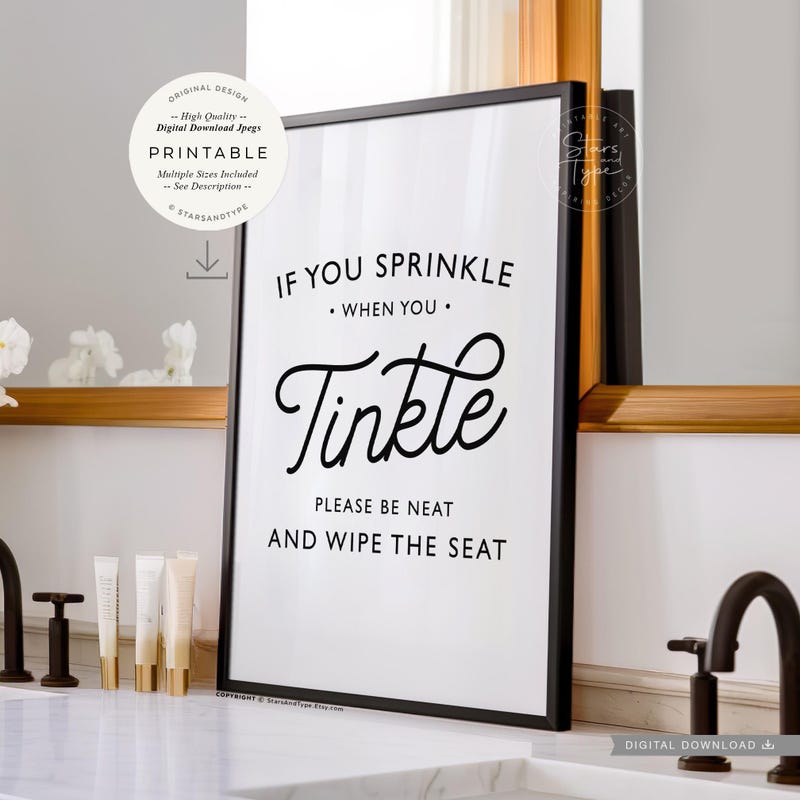 If You Sprinkle When You Tinkle Sign Printable - Etsy