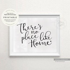 Theres No Place Like Home, PRINTABLE Wall Art, Entry Way Hallway Living ...