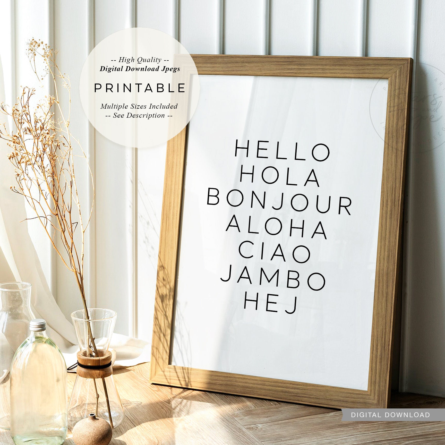 Hello Languages Greetings Bonjour Hej Ciao Hola Jambo | Etsy UK