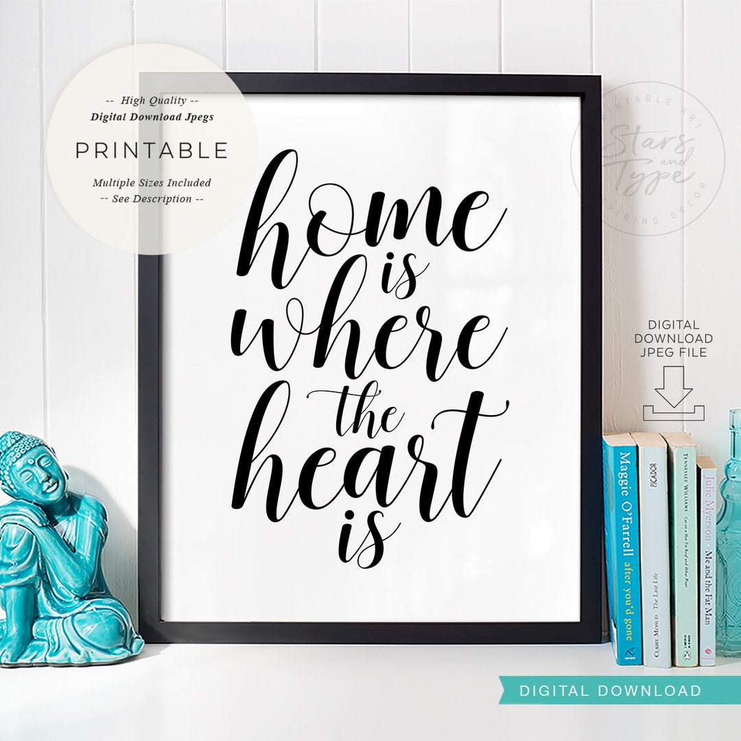 Home is Where the Heart Is PRINTABLE Wall Art Love Quote - Etsy UK