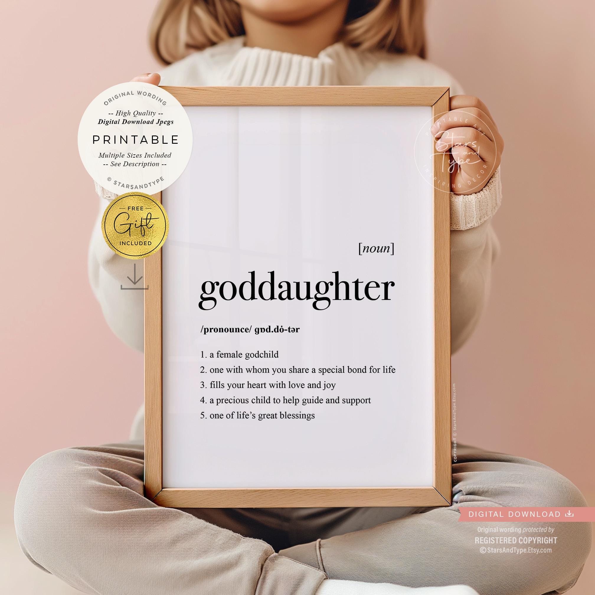 Goddaughter Definition, PRINTABLE Art, Godchild Special Baptism ...