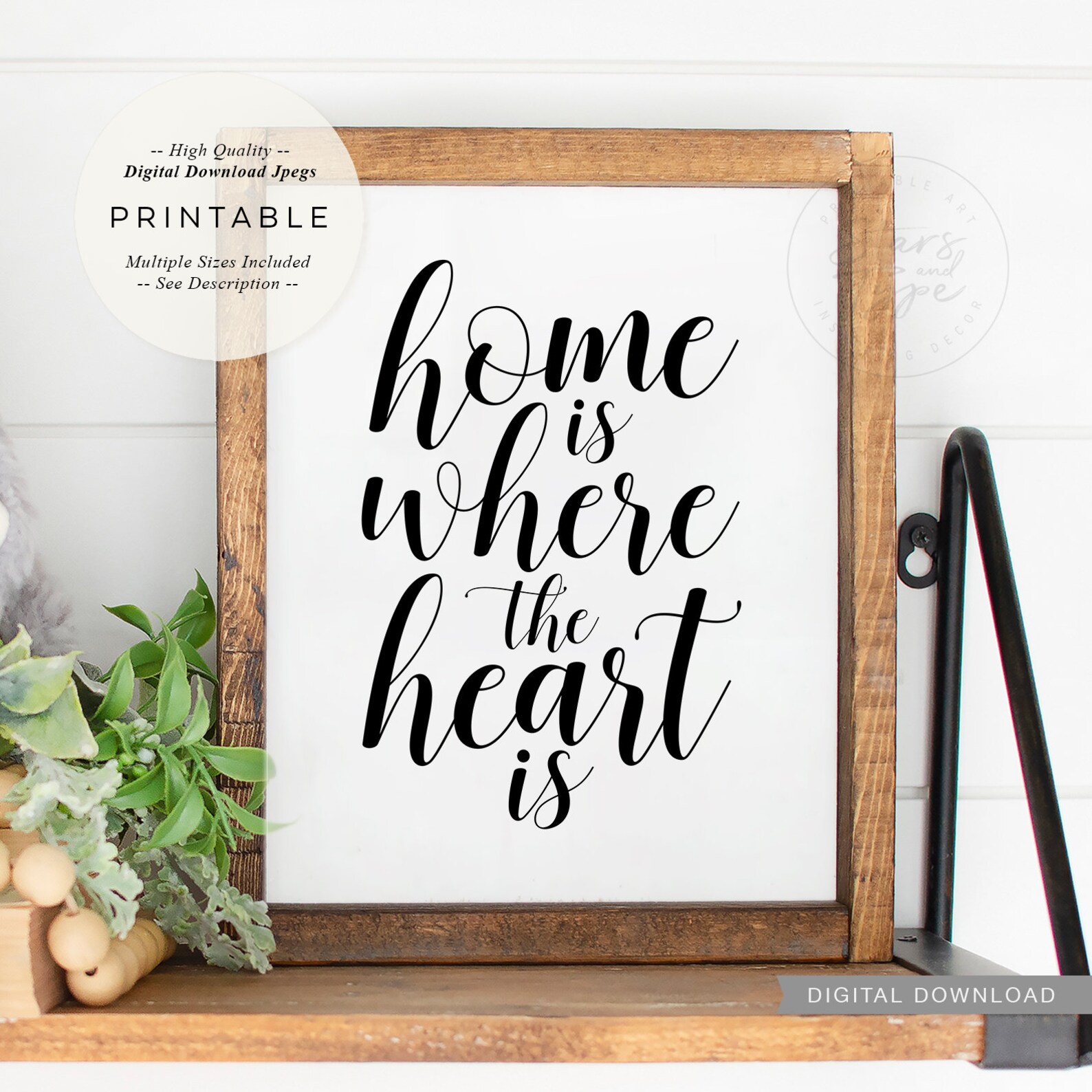 Home is Where the Heart Is PRINTABLE Wall Art Love Quote - Etsy UK