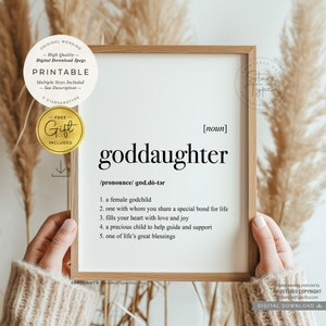 Goddaughter Definition, PRINTABLE Art, Dictionary Meaning, Godchild ...