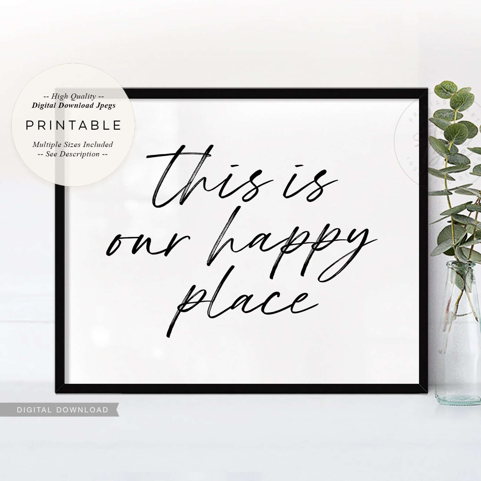 This is Our Happy Place PRINTABLE Wall Art Home Quote Decor - Etsy UK