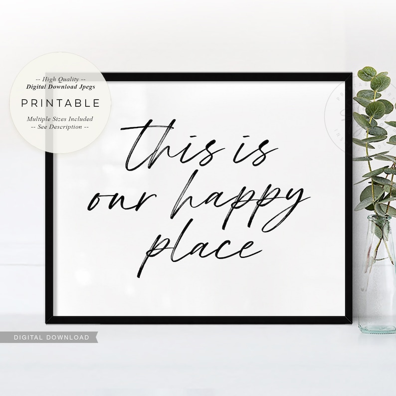 This is Our Happy Place PRINTABLE Wall Art Home Quote Decor | Etsy