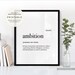 Ambition Definition PRINTABLE Art Dictionary Meaning - Etsy UK