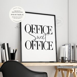 Office Sweet Office, PRINTABLE Wall Art, Modern Typography Decor ...