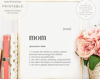 Mother Definition PRINTABLE Art Mother's Day Gift | Etsy