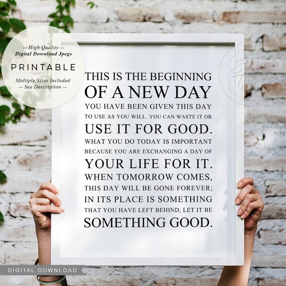 This is the Beginning of A New Day PRINTABLE Wall Art - Etsy