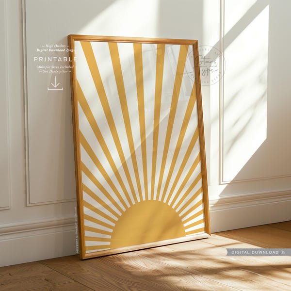 Sun Rays Wall Art - Etsy UK