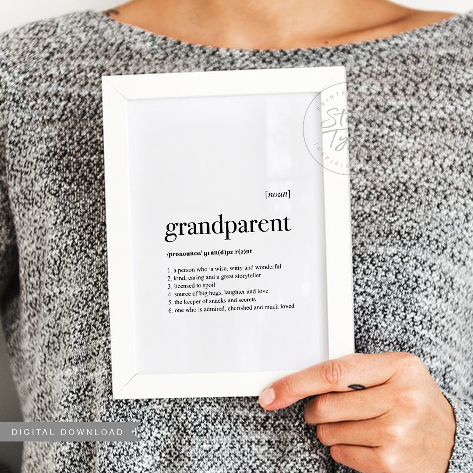 Grandparents Definition PRINTABLE Art Grandparent | Etsy