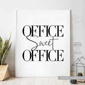 Office Sweet Office, PRINTABLE Wall Art, Home Office Decor Sign ...